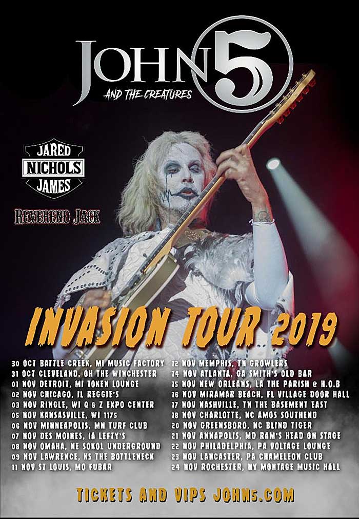 JOHN 5 and The Creatures Announce Second US Leg of Invasion Tour ...