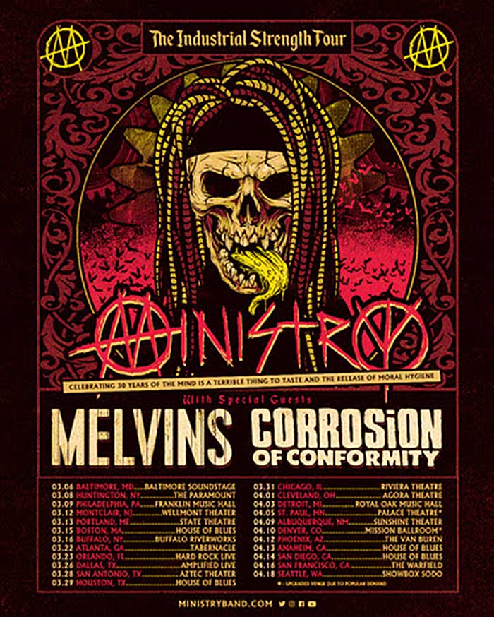 MINISTRY Moves Upcoming Tour Dates to March and April 2022 - OUTBURN ONLINE