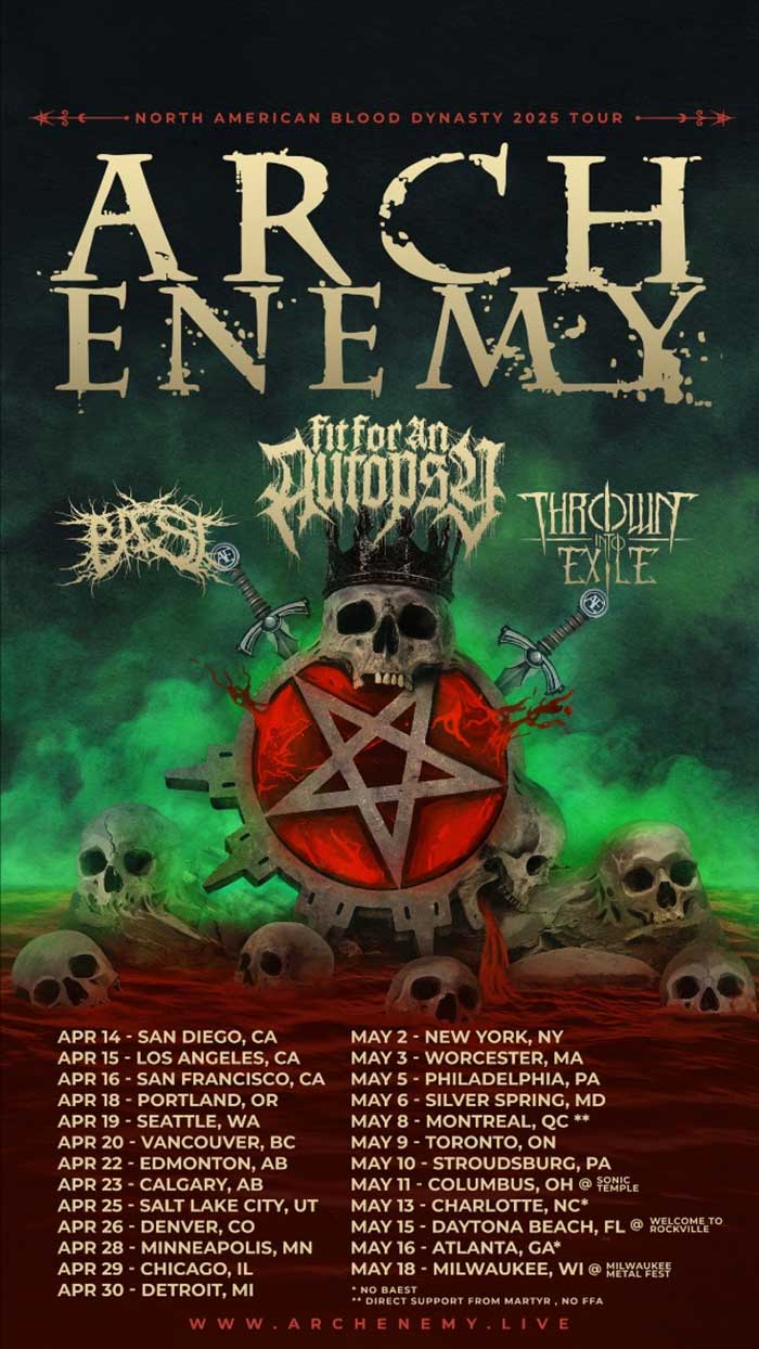ARCH ENEMY Announces Spring 2025 Headline Tour - OUTBURN ONLINE